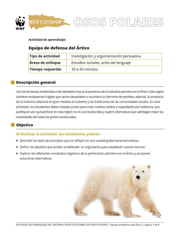 Polar Bear Toolkit Spanish | Educators Toolkits | WWF